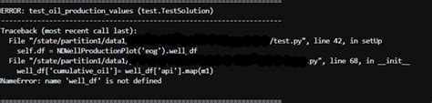 ERROR Test Oil Production Values Test TestSolution Chegg