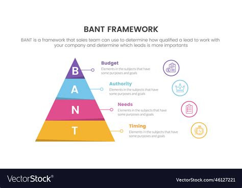 Bant Sales Framework Methodology Infographic Vector Image