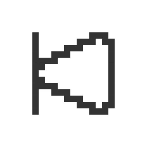 Skip Previous Button Pixelated Ui Icon Music Player Play Multimedia Rewind To Start Editable