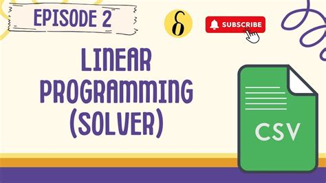 Excel Technique Ep2 Using Excel To Solve Linear Programming Problems Solver Youtube