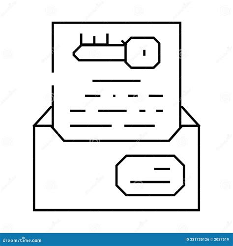 Digital Encryption Key Line Icon Vector Illustration Stock Illustration Illustration Of