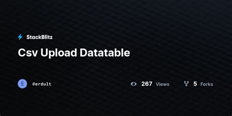Csv Upload Datatable Stackblitz