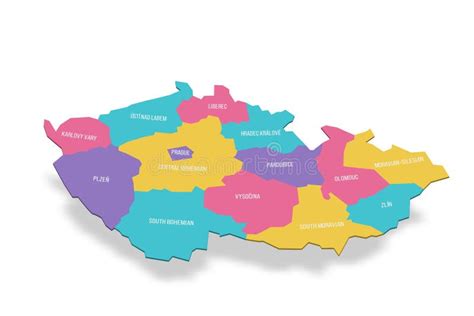 Czech Republic Political Map Of Administrative Divisions Stock Vector