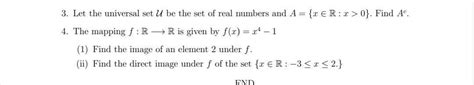 solved let the universal set u ﻿be the set of real numbers