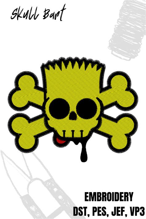 Skull Bart Simpson Design Embroidery Machine Digital File Explore A