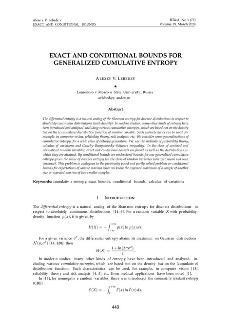 Pdf Exact And Conditional Bounds For Generalized Cumulative Entropy