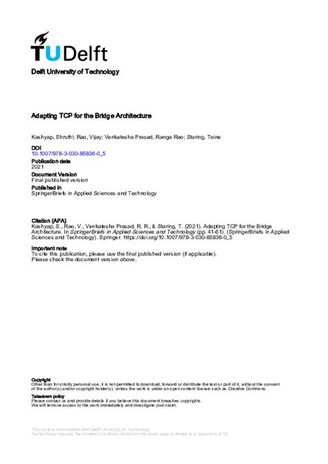 pdf adapting tcp for the bridge architecture