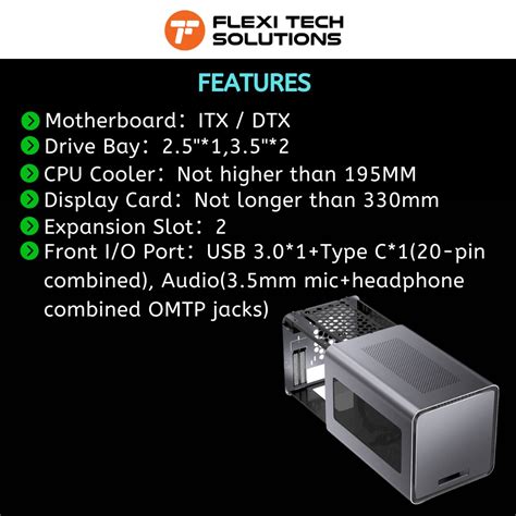 Jonsbo V8 Itx Gray Casing Pc Casing Desktop Casing Flexi Tech