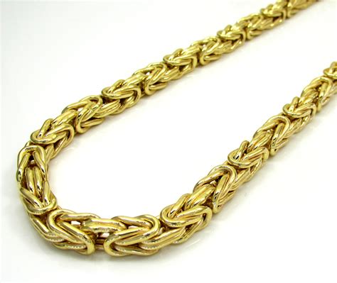 Buy 10k Yellow Gold Byzantine Chain 24 30 Inch 58mm Online At So Icy