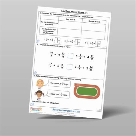 Ks2 Year 5 Maths Classic View Add Two Mixed Numbers Resources