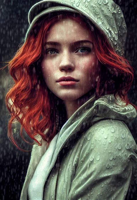 Redhead Green Eyes Art