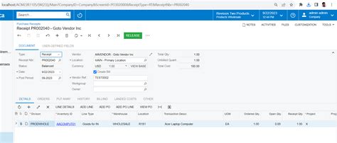 Import Scenario Purchase Receipts ADD PO LINE Button Not Adding PO