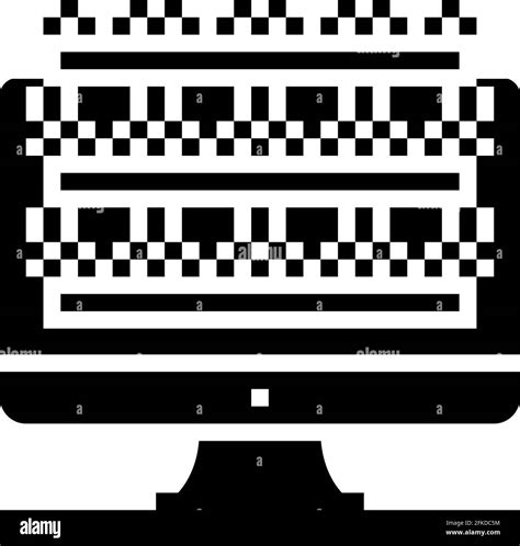 Testing Computer Screen Semiconductor Manufacturing Glyph Icon Vector