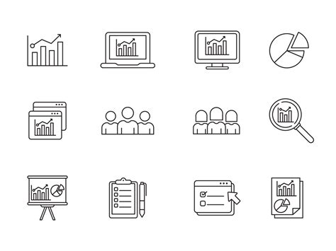 Set Of Statistics Icon With Linear Style Isolated On White Background 24092280 Vector Art At