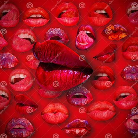 Pancarta Sensual De Labios Sensuales En Rojo Labios Y Boca Labio