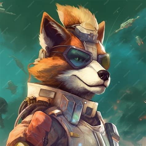 Premium Ai Image Cyberpunk Fox Character