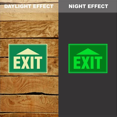 Photoluminescent Notice Exit Up Sign Emergency Signs HAZARD SIGNS NZ