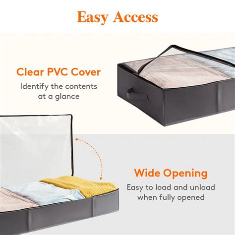 침대 보관 용기 아래 6팩 강화 손잡이가 있는 대용량 담요 보관 가방 옷 시트 수건 침실 옷장 대학 기숙사 Temu