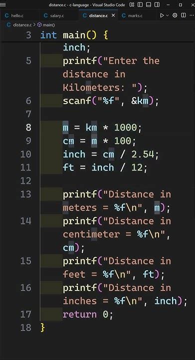 Ace C Programming Basics 🧑‍💻 Gross Salary Distance Conversion And Marks Percentages 💡📏 Youtube