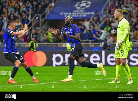 Milano Italy 26th October 2022 Romelu Lukaku 90 Of Inter Scores For 4 0 During The Uefa