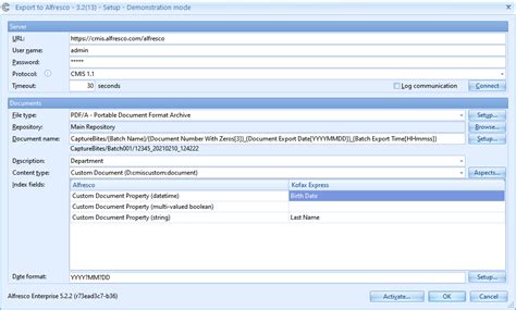 Alfresco Export Connector Capturebites