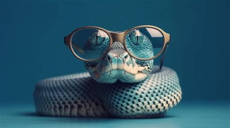 Premium Photo Snake Wearing Glasses Generative Ai