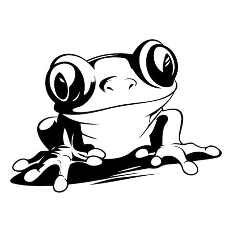바탕에 고립된 개구리 만화 캐릭터 ⁇ 터 일러스트레이션 프리미엄 Ai 생성 벡터