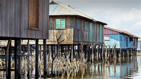 Stilt Houses On Shore Of Lake Nokoue Ganvie Atlantique Department
