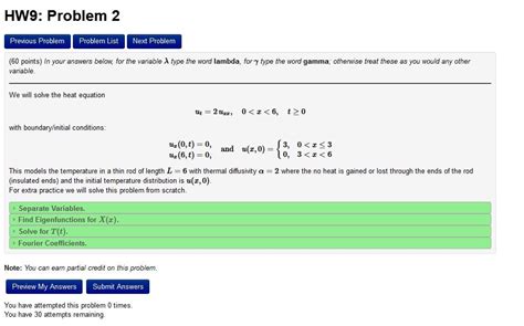 Solved Hw9 Problem 2 Previous Problem Problem List Next