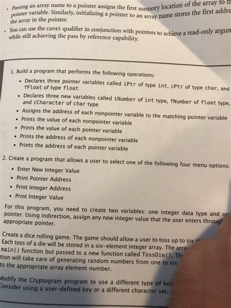 Solved Build A Program That Performs The Following