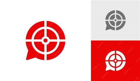 Premium Vector Chat Bubble With Sniper Scope Logo Design Vector