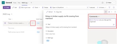 Set Up A Raid Log In Sharepoint Online And Ms Teams