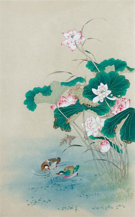 작품의 골격 초본 월간민화 백합 그림 일본 예술 꽃 예술