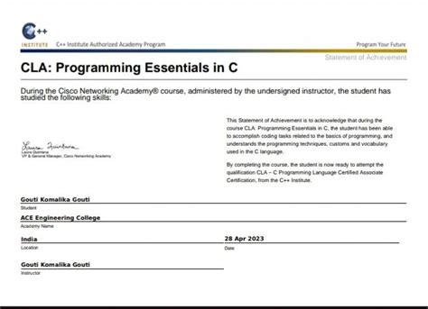Komalika Gouti On Linkedin Successfully Completed My C Programming