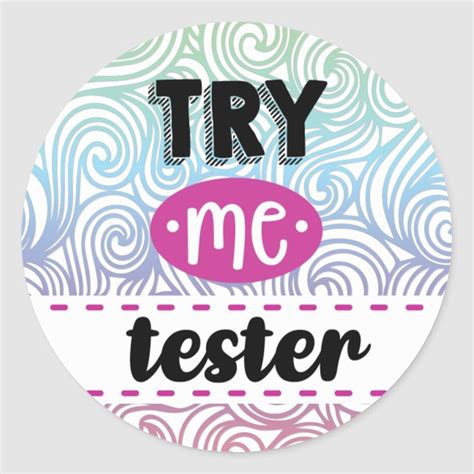 Try Me Tester Label Zazzle Sticker Labels Labels Craft Party