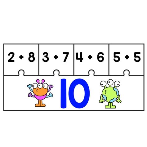 Addition Facts To 20 Adding 10 Making 10 Puzzle Math Stations Early