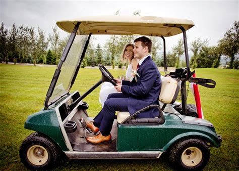 Wedding Couple Golf Cart 60 Photos