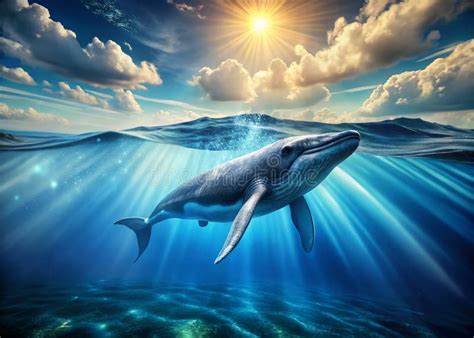 Aweinspiring Whale In The Deep Blue A Stunning Ocean Wallpaper For Your