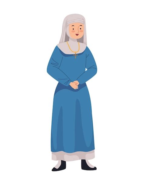 Irmã De Personagem Católica Vetor Premium