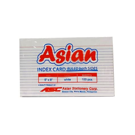Asian Index Card 12 100s Officeworksph