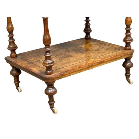 A Victorian Burr Walnut 3 Tier Whatnot Shelving Unit 55x37x101cm2