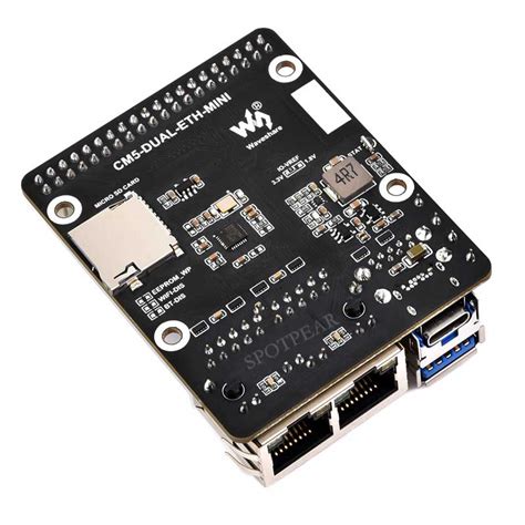 Raspberry Pi Cm5 Compute Module 5 Dual Gigabit Ethernet Rj45 Expansion Io Base Board