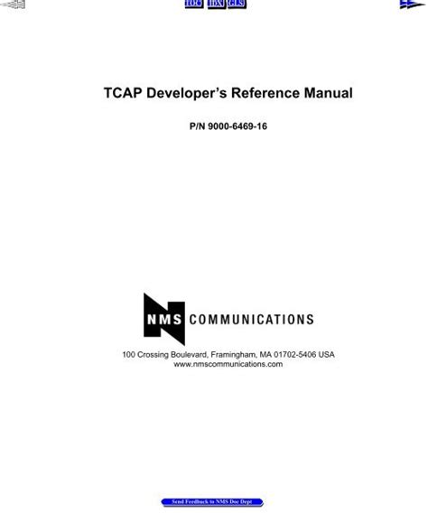 Tcap Developers Reference Manual Dialogic