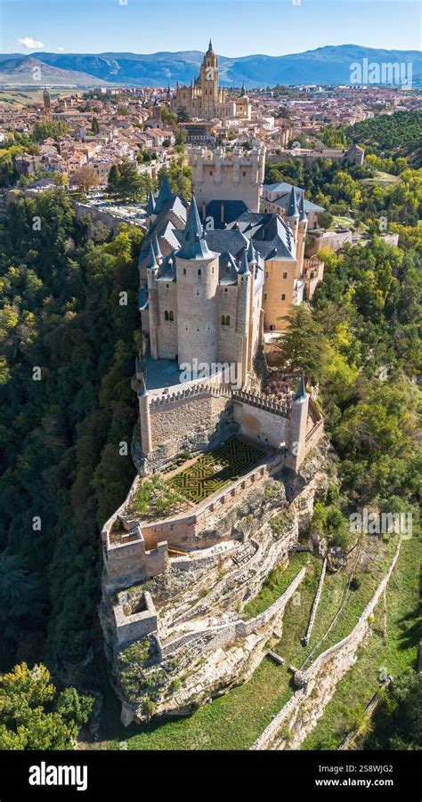 Aerial View Of The Alcázar Of Segovia A Medieval Castle Built On A