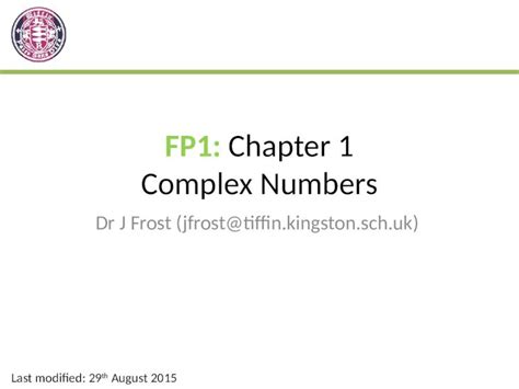 Pptx Fp1 Chapter 1 Complex Numbers Dokumentips