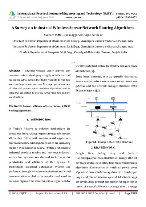 Pdf A Survey On Industrial Wireless Sensor Network Routing Algorithms