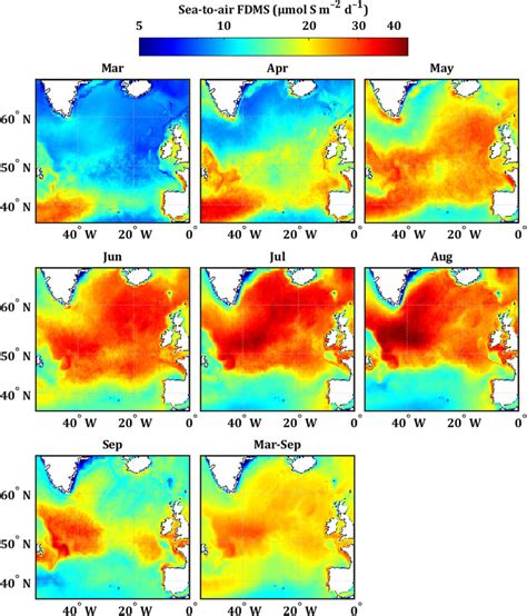Climatological Dms Sea Air Fluxes Over 1998 2021 Derived From The