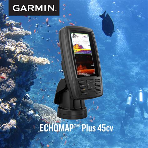 【garmin Echomap™ Plus 45cv】 明亮清晰 在陽光下依然可視 支持多種語言 包括繁體中文 簡體中文和英文 內置quickdraw Contours等深線