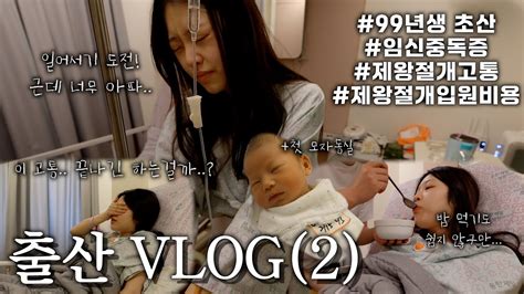 출산 Vlog 2편 제왕절개는 정말 후불제고통일까 낳으면 끝일 줄 알았다ㅣ4박 5일 입원 브이로그 제왕절개고통 첫