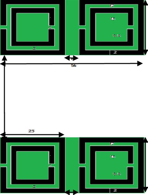 Antenn Array With Element Spacing Of 57 Mm All Dimensions In Mm Over